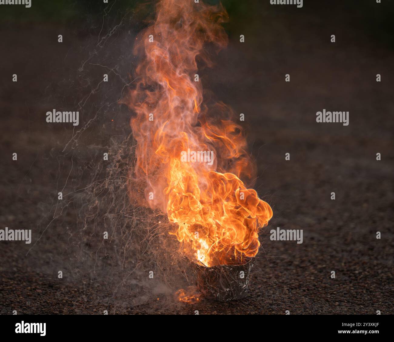 Chemistry Photograph. Explosion of a mixture consisting of potassium ...