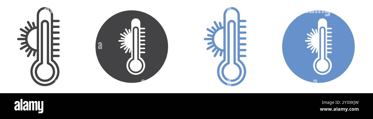 Heat icon Vector symbol or sign set collection in black and white ...
