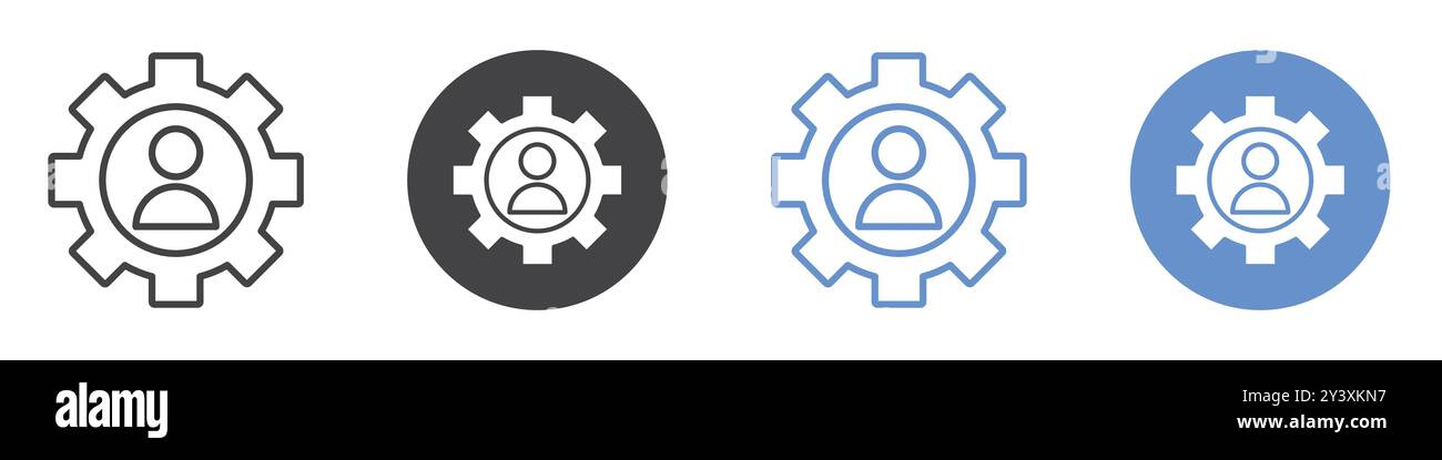 Manage icon Vector symbol or sign set collection in black and white ...