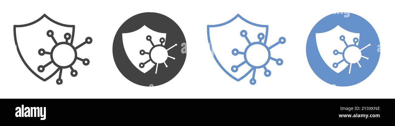 immunity icon Vector symbol or sign set collection in black and white ...