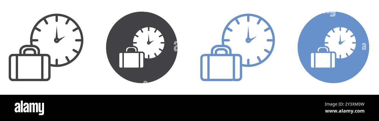 Office hours icon Vector symbol or sign set collection in black and ...