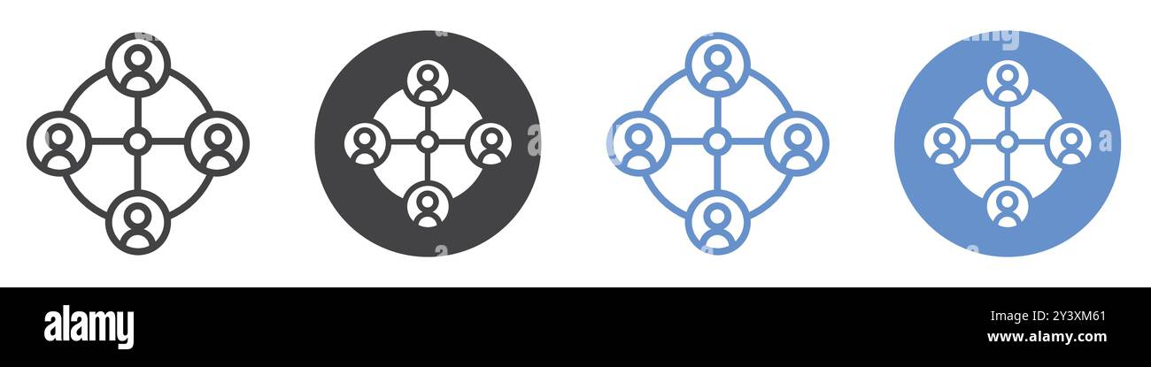 Stakeholders icon Vector symbol or sign set collection in black and ...