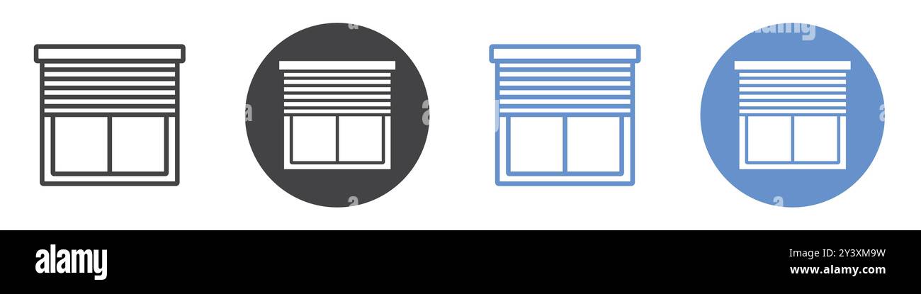 Jalousie icon Vector symbol or sign set collection in black and white ...