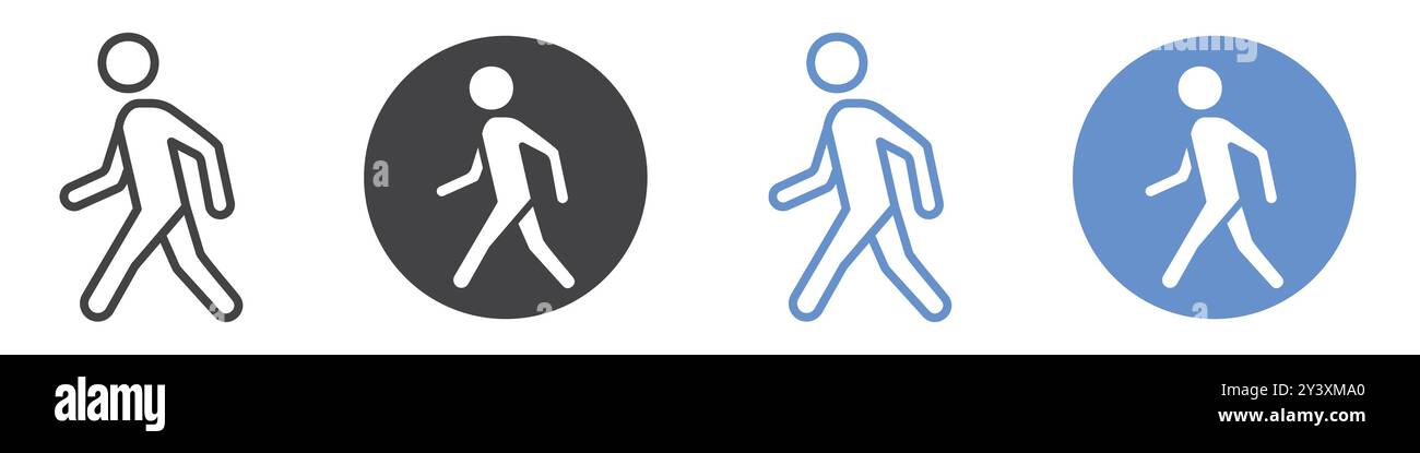 Walk icon Vector symbol or sign set collection in black and white ...