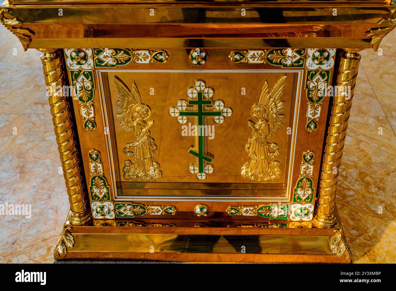 Belgrade, Serbia - April 29, 2024: Exquisitely decorated lectern ...