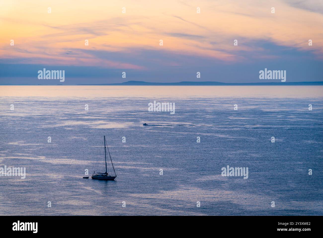 Sailing boat in the Bristol Channel, North Devon, UK Stock Photo - Alamy