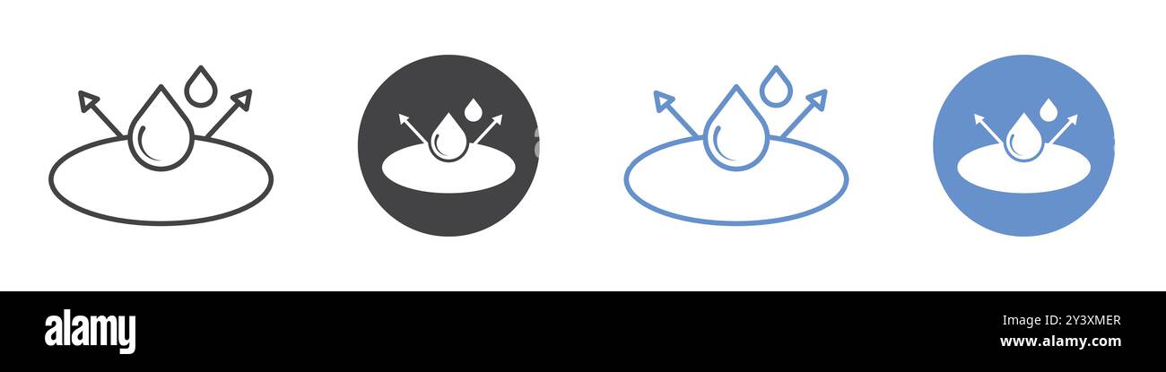 Waterproof icon Vector symbol or sign set collection in black and white ...