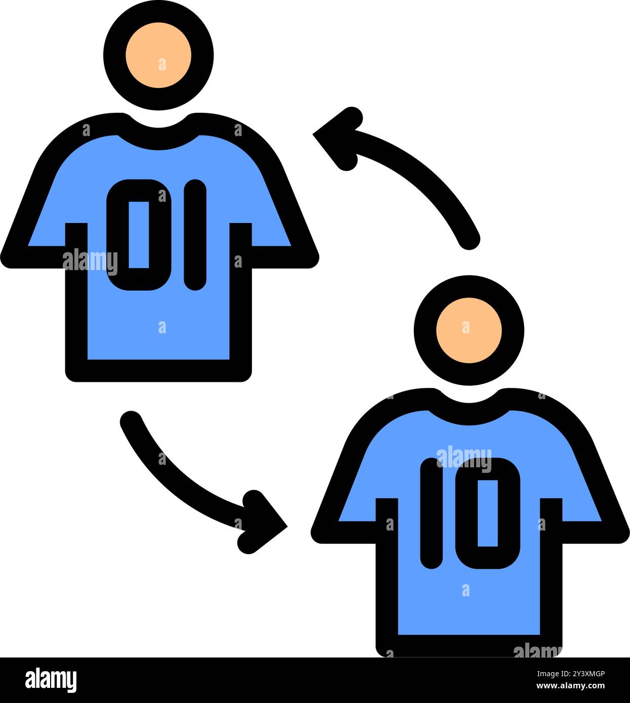 icon Flat switch or substitution players in soccer game.Football, sport ...