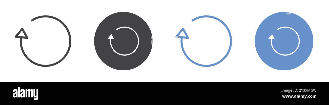 Reload button icon Vector symbol or sign set collection in black and ...