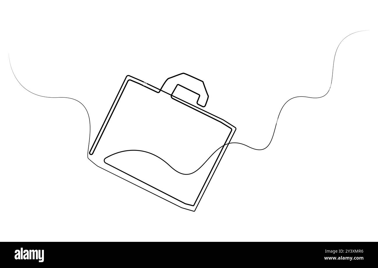 Continuous one line drawing of shopping bag. Simple one line art paper ...