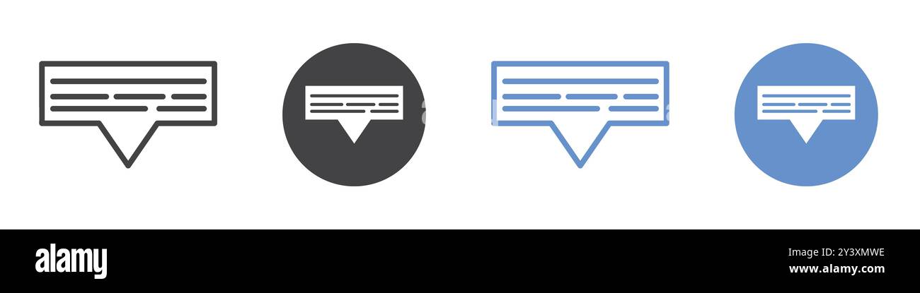 Subtitles icon Vector symbol or sign set collection in black and white ...