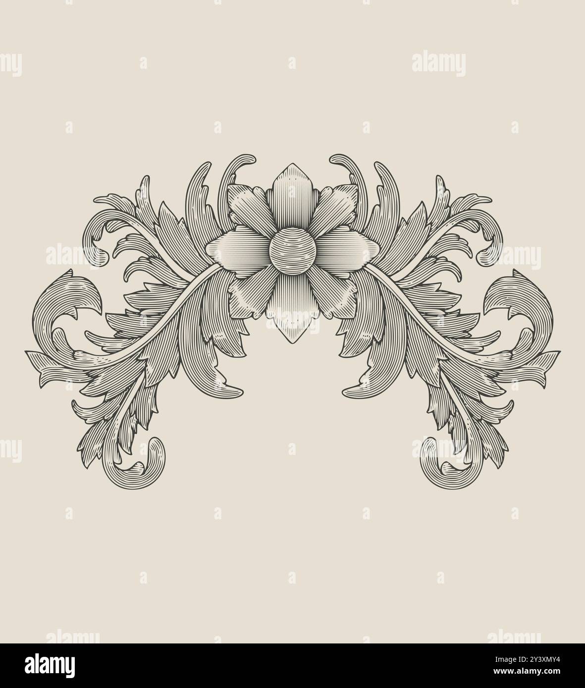 Flower frame swirl vignette Stock Vector Images - Alamy