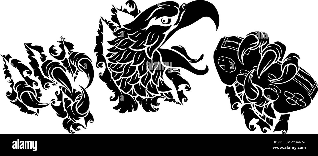 Bald Eagle Hawk Gamer Video Game Controller Mascot Stock Vector Image ...