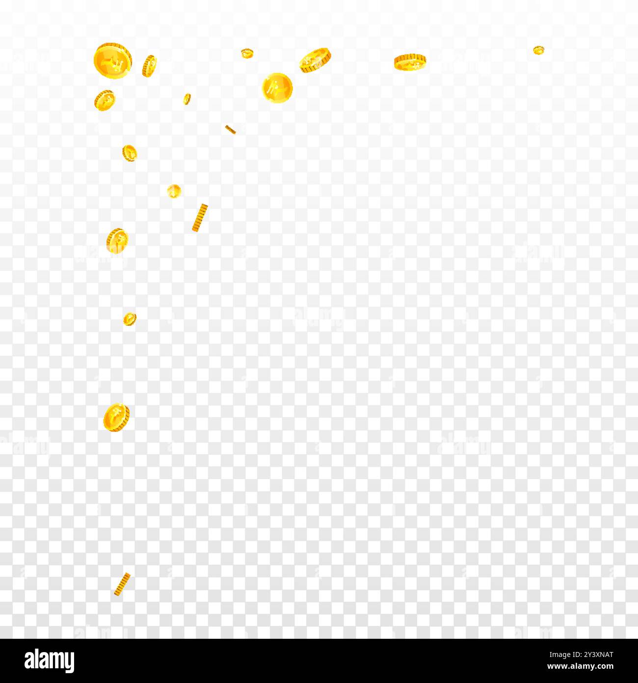 Indian rupee coins falling. Scattered gold INR coins. India money ...