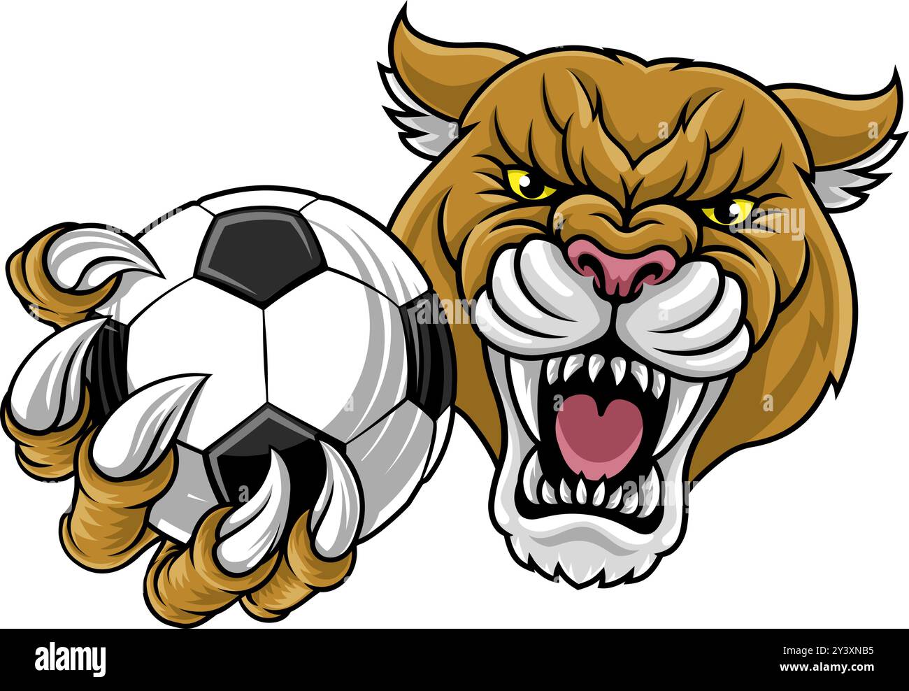 Cougar Panther Mountain Lion Puma Soccer Mascot Stock Vector Image ...
