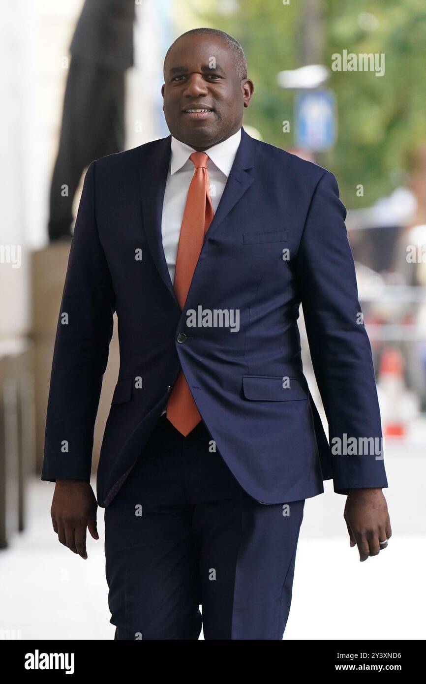 Foreign Secretary David Lammy arrives at BBC Broadcasting House in ...