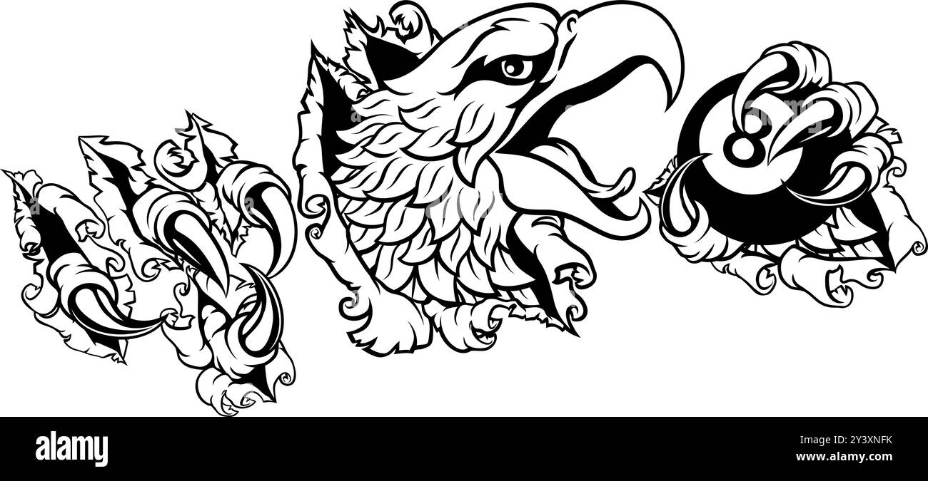 Eagle Pool 8 Ball Billiards Mascot Cartoon Stock Vector Image & Art - Alamy