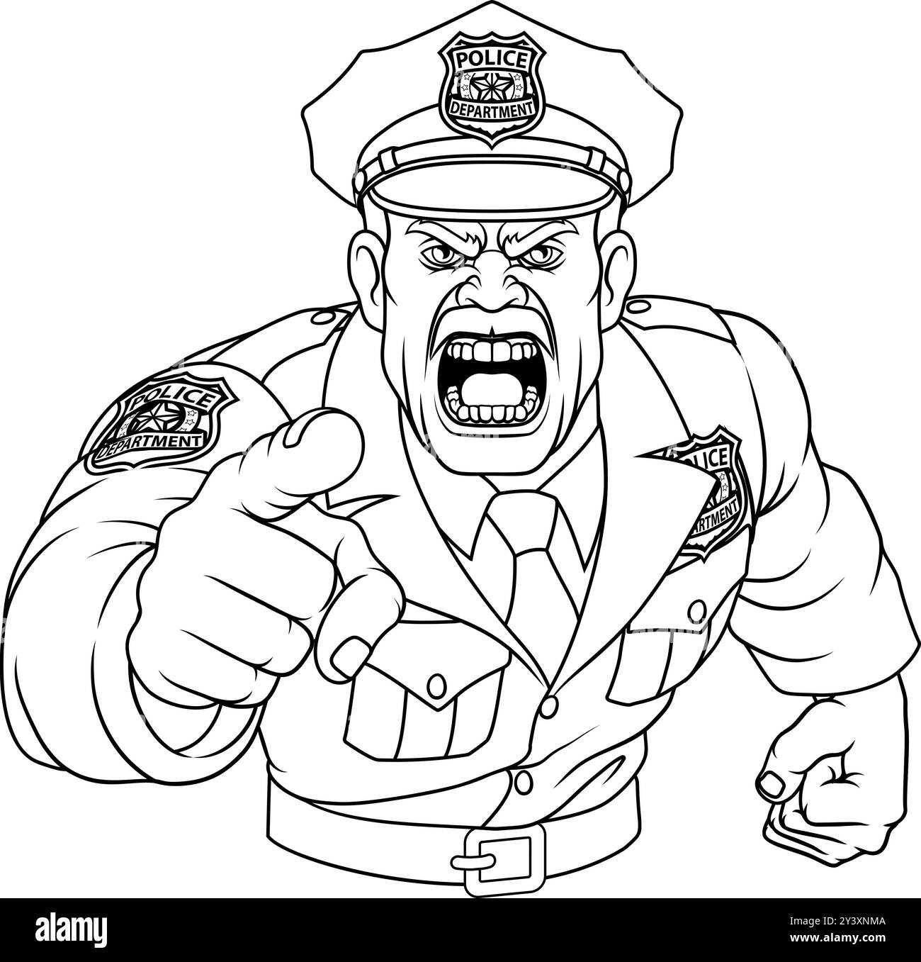 Policeman Angry Police Man Cartoon Character Cop Stock Vector Image ...