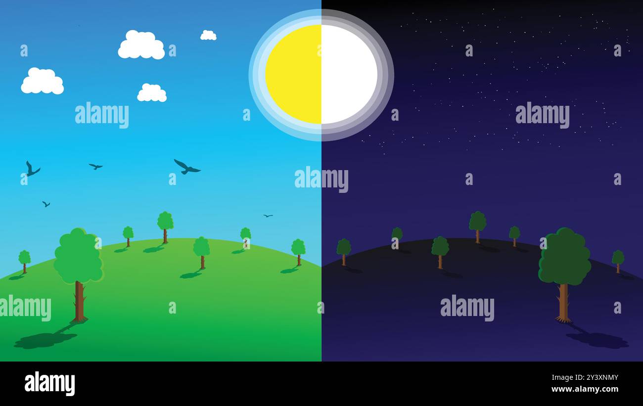 Night day transition Stock Vector Images - Alamy