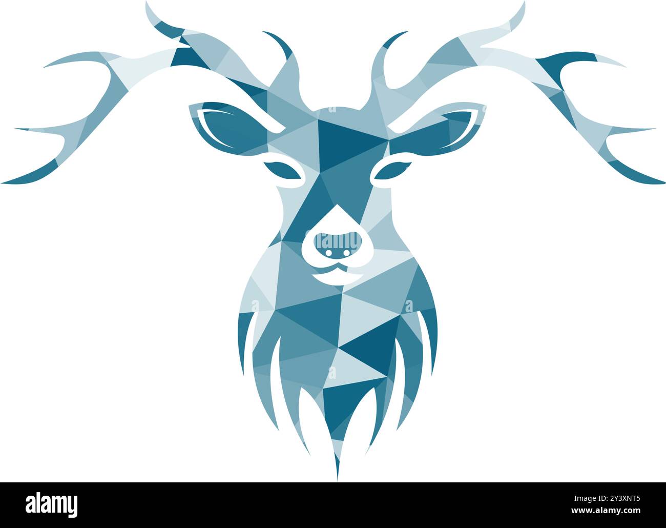 deer head polygon art logo light blue colour Stock Vector Image & Art ...