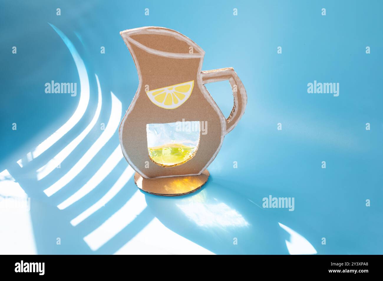 easy summer craft from recycled paper, lemonade pitcher in sunlight ...