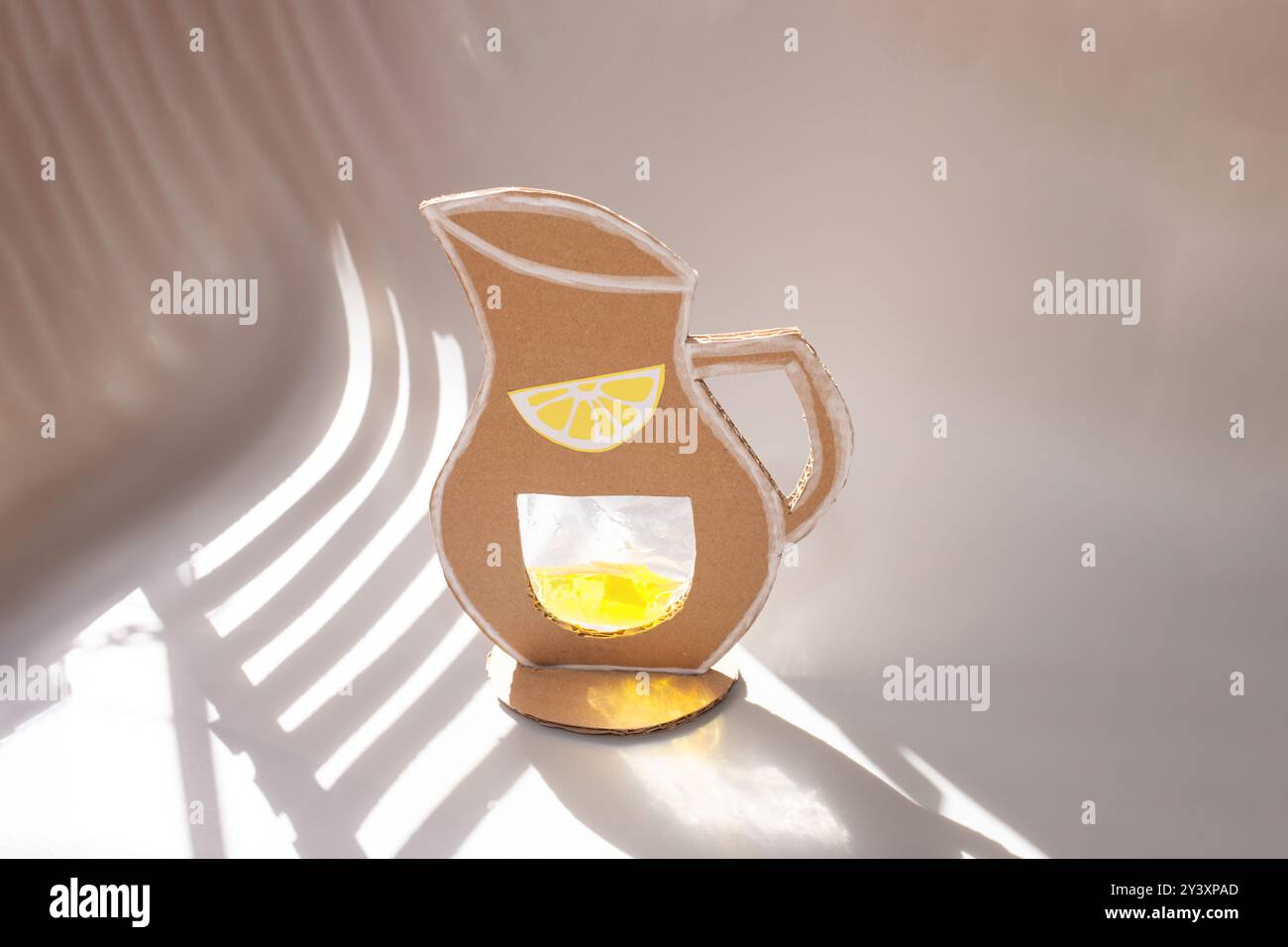 easy summer craft from recycled paper, lemonade pitcher in sunlight ...