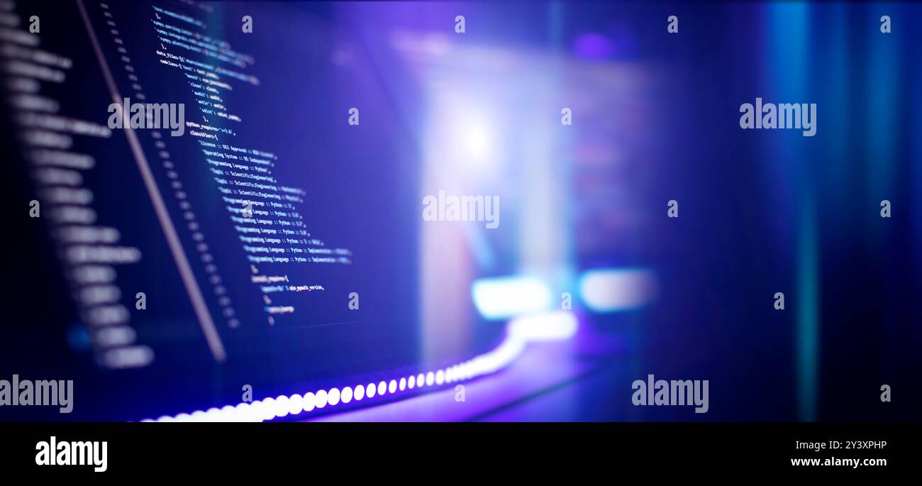 Abstract IT technology background. Software source code Stock Photo - Alamy