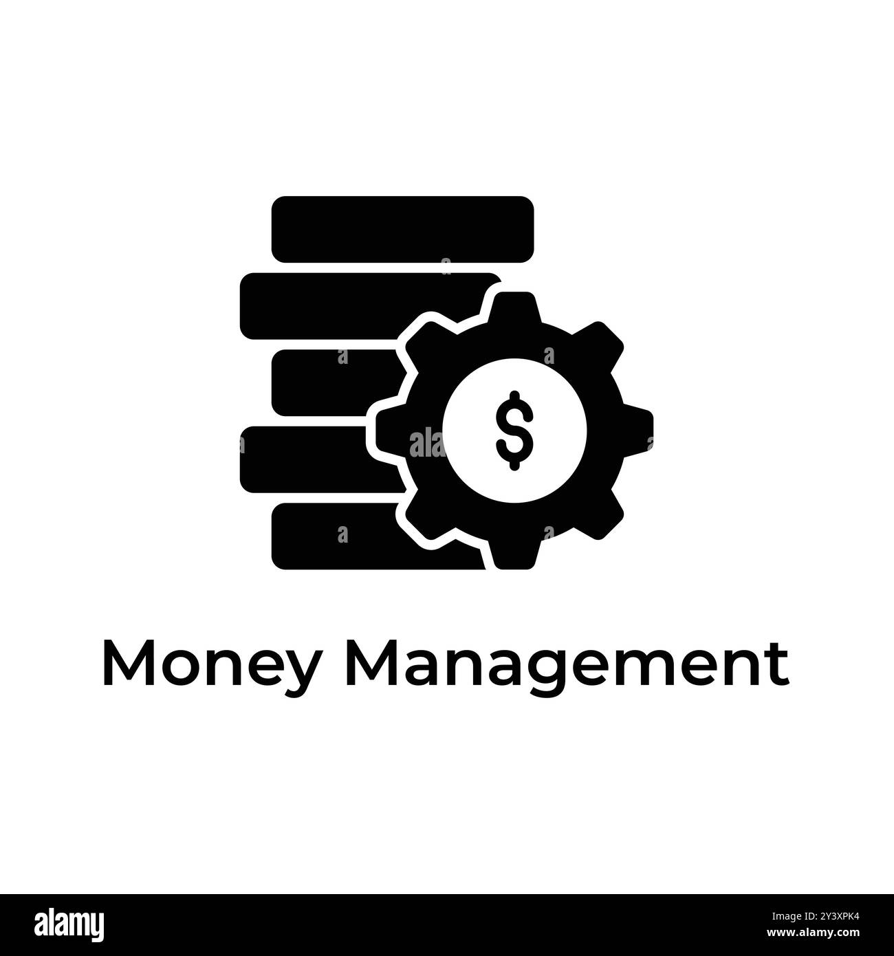 Money gear coins icon Black and White Stock Photos & Images - Alamy