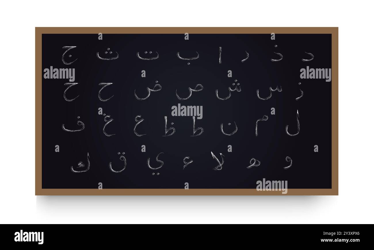 Arabic calligraphy script, naskh chalk letters on chalkboard for ...