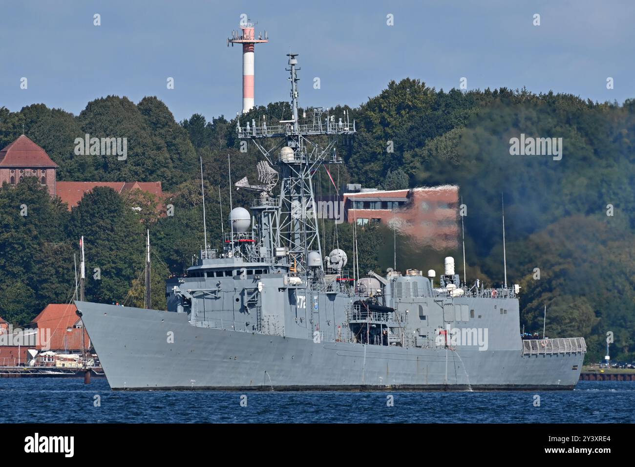 Polish frigate 272 ORP GEN. K. PULASKI arrives at the Kiel Naval Base ...
