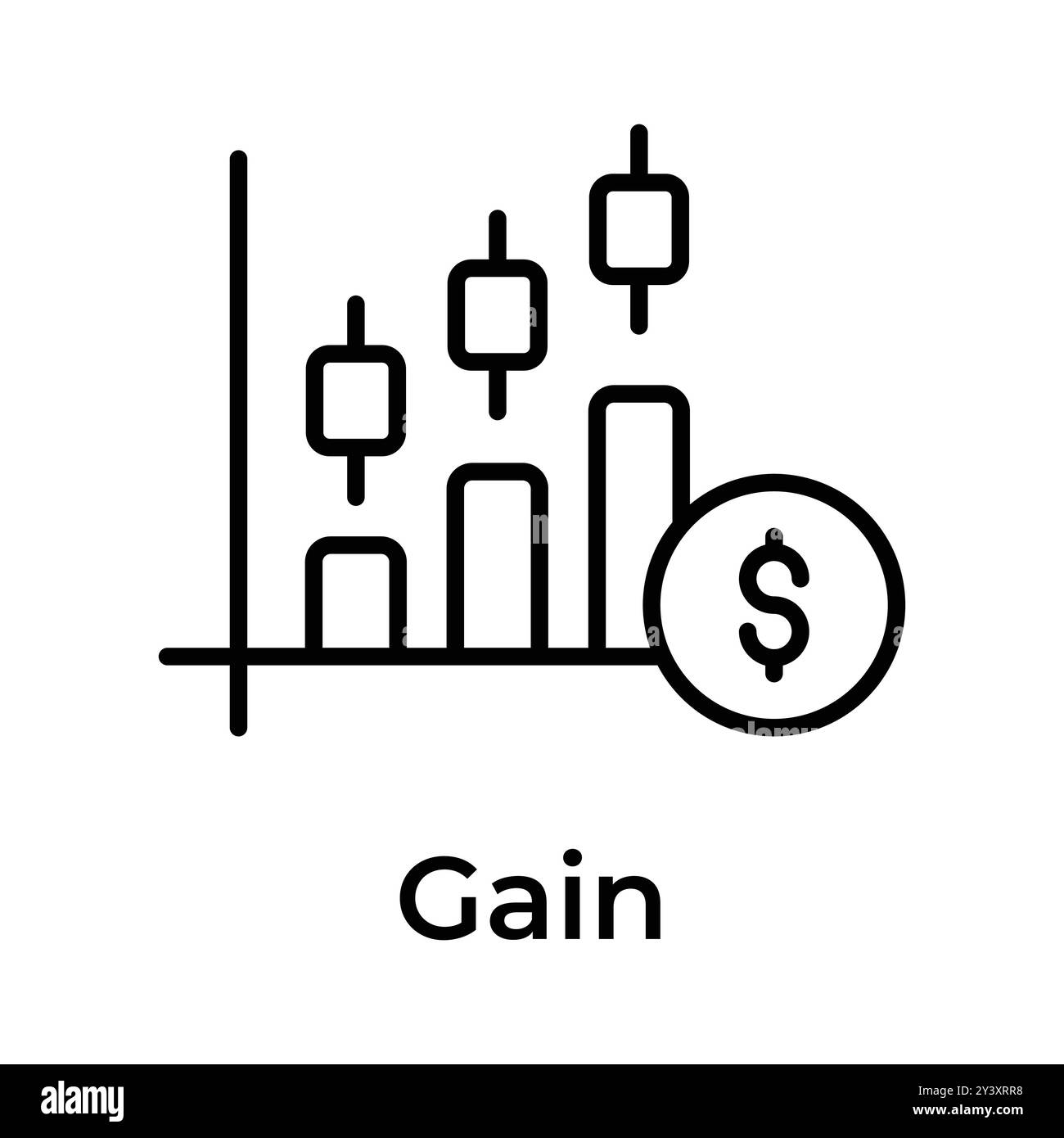 Stock market growth chart vector design isolated on white background ...