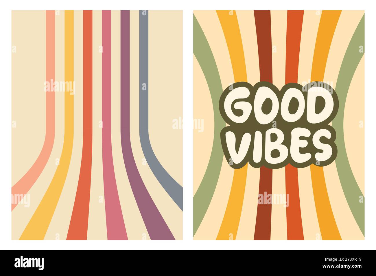 A retro-inspired graphic design with a striped pattern and the words ...