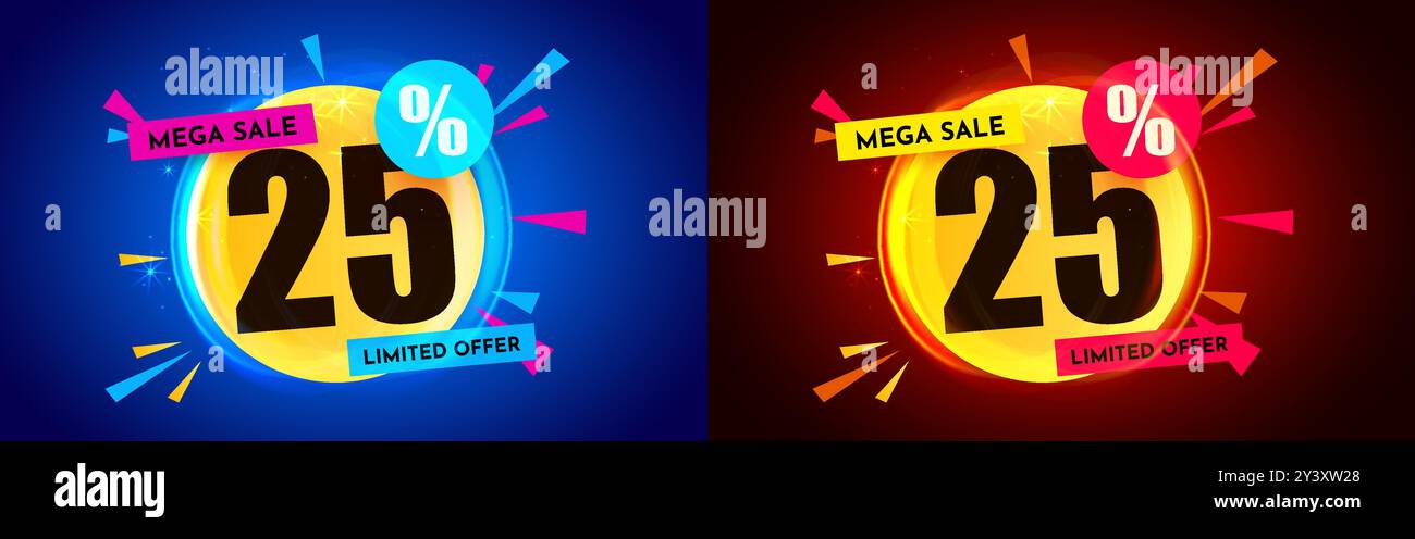 25 percent Off. Discount creative composition. Mega Sale. Vector ...