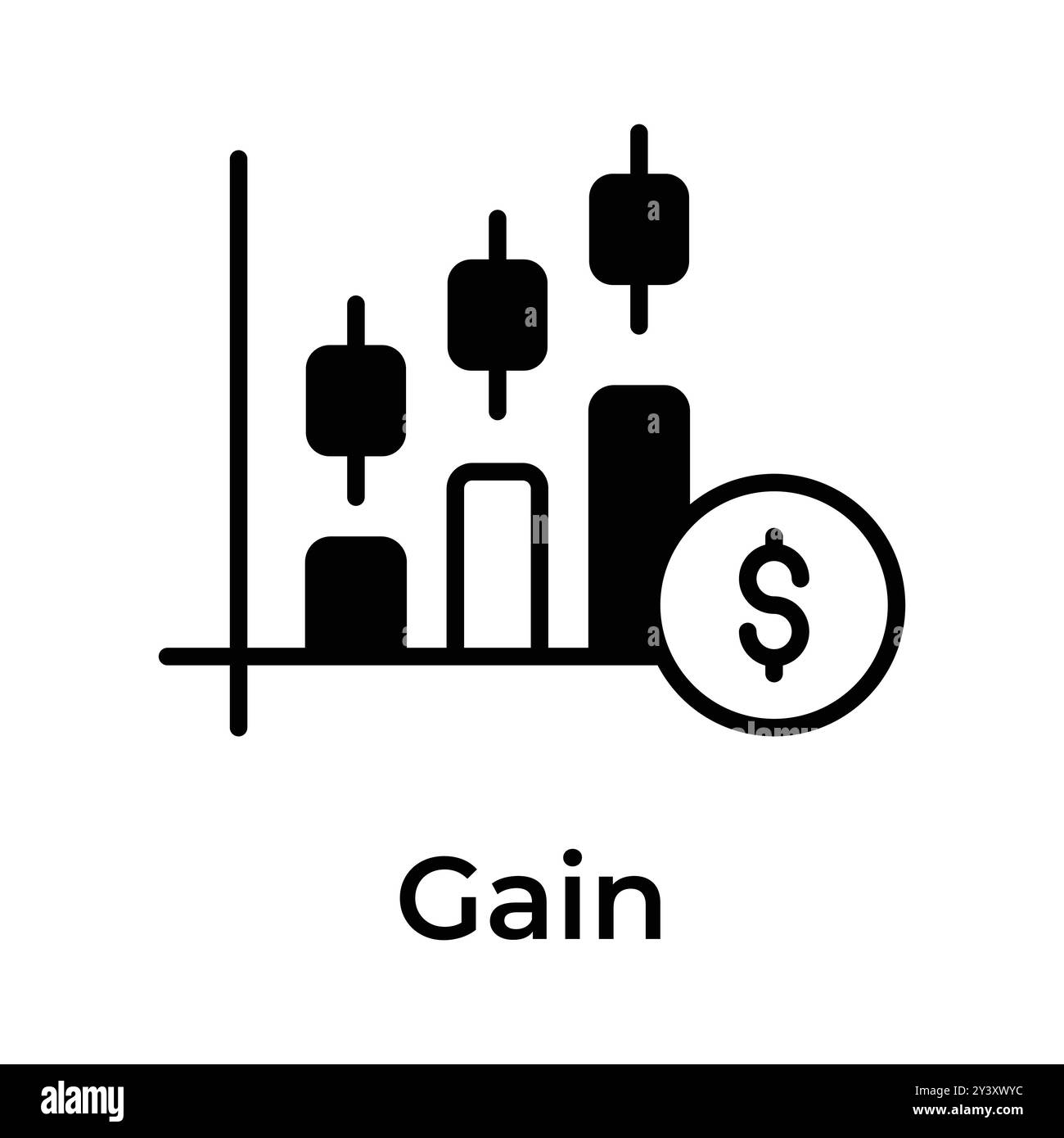 Stock market growth chart vector design isolated on white background ...