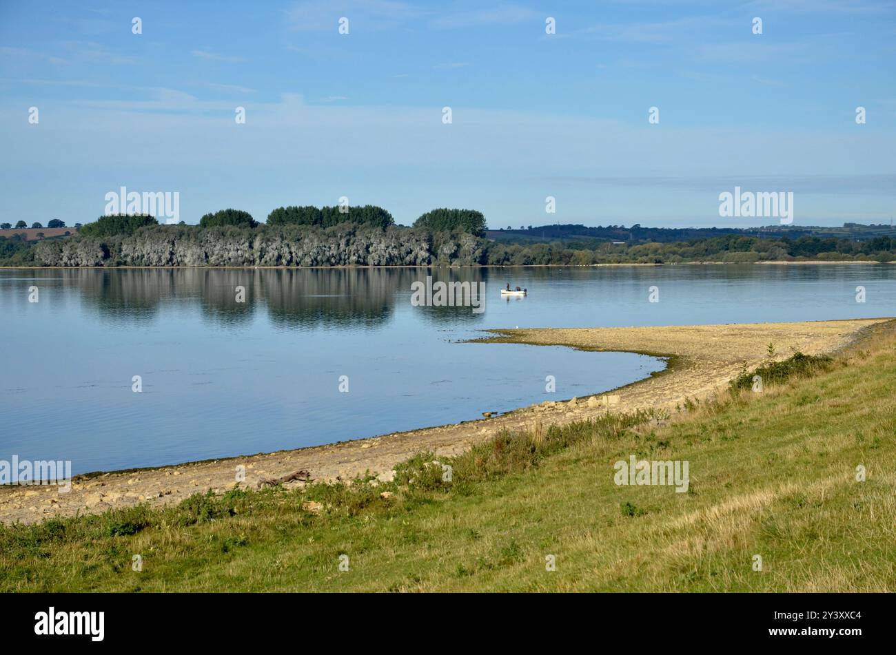 A view of Rutland Water, the largest man made reservoir in England ...