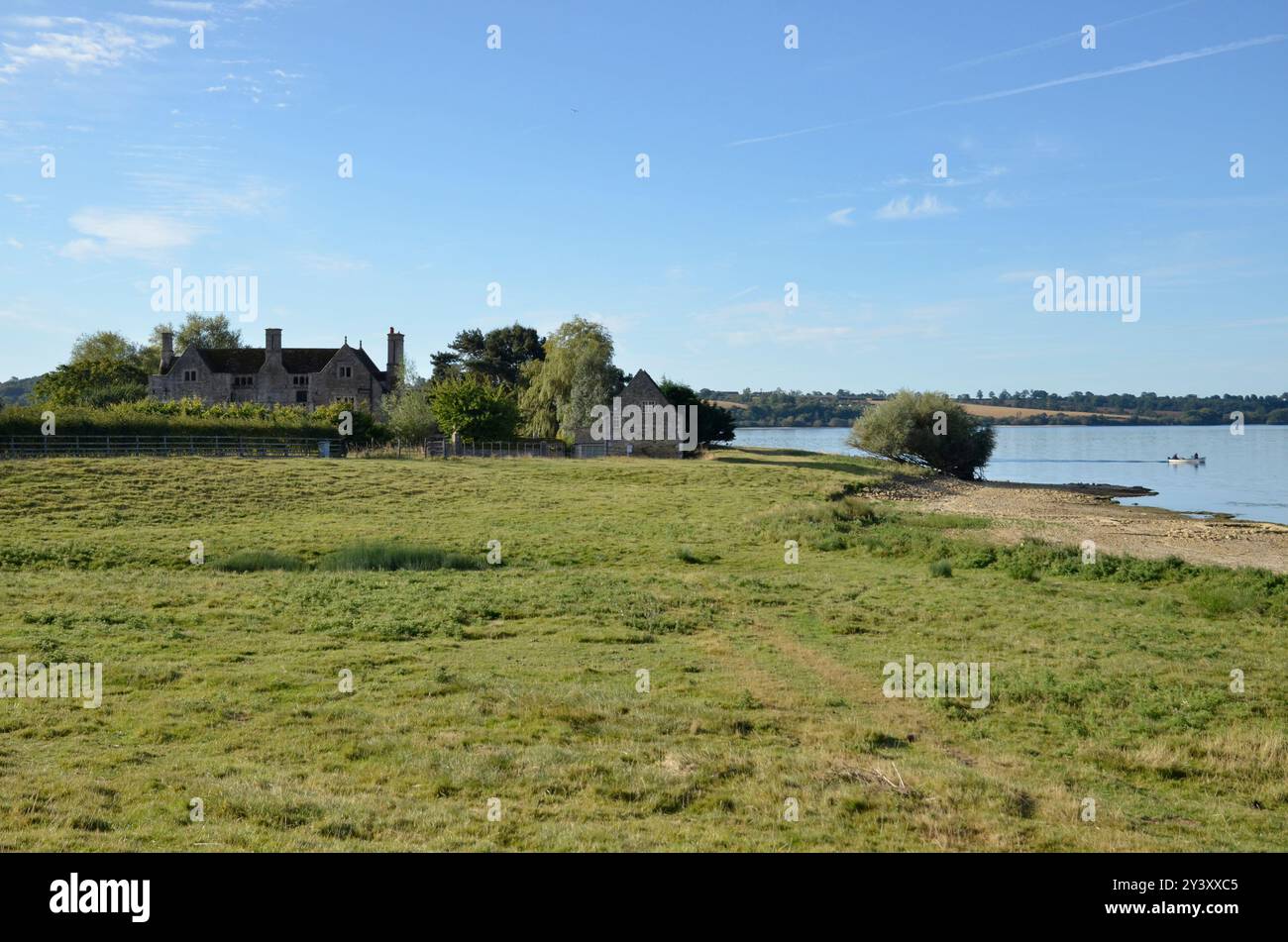 A view of Rutland Water, the largest man made reservoir in England ...