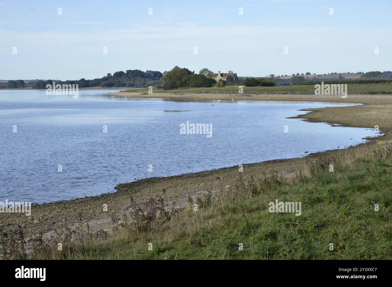 A view of Rutland Water, the largest man made reservoir in England ...