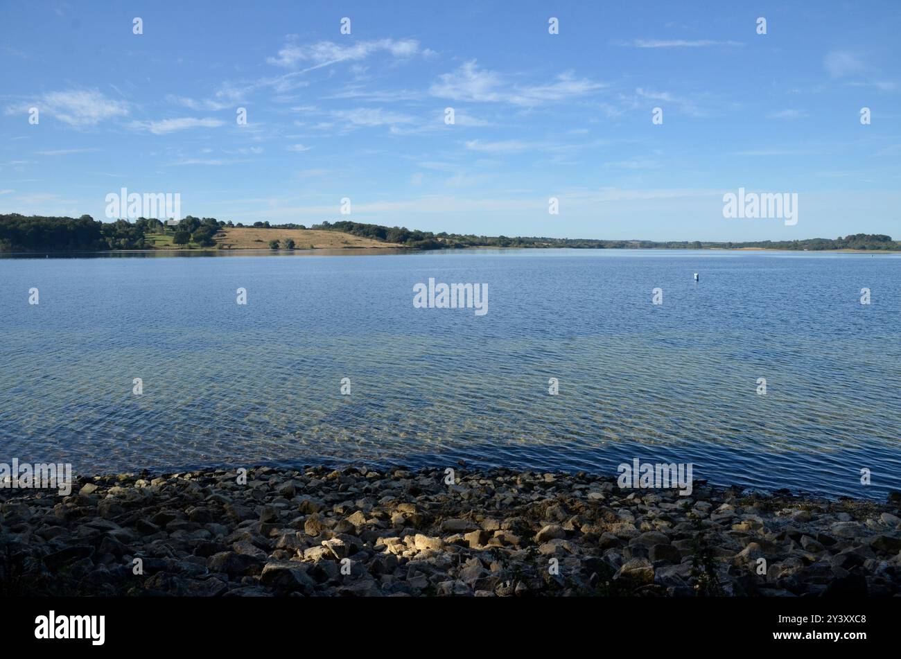 A view of Rutland Water, the largest man made reservoir in England ...