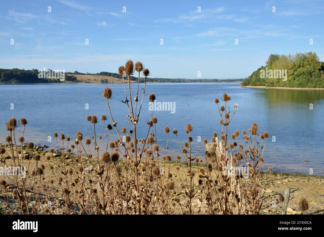 A view of Rutland Water, the largest man made reservoir in England ...