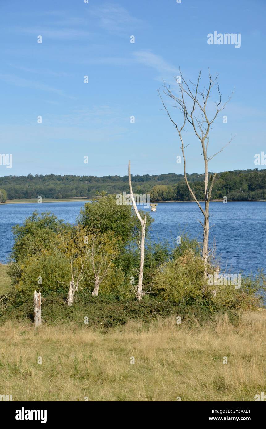 A view of Rutland Water, the largest man made reservoir in England ...
