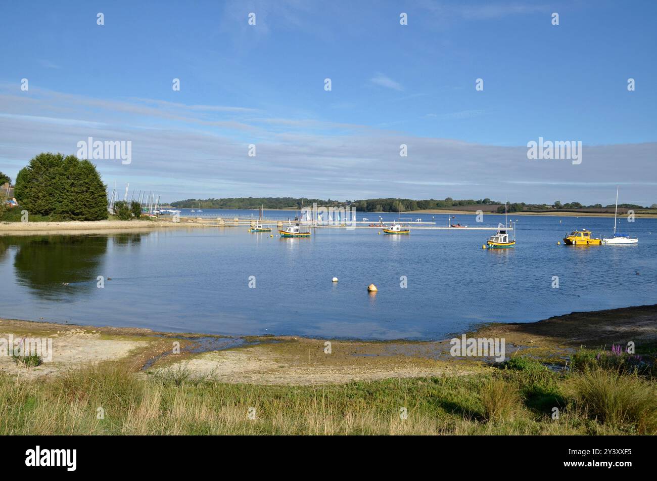 A view of Rutland Water, the largest man made reservoir in England ...