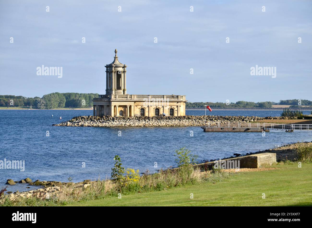 The semi-drowned church at Normanton on the south shore of Rutland ...