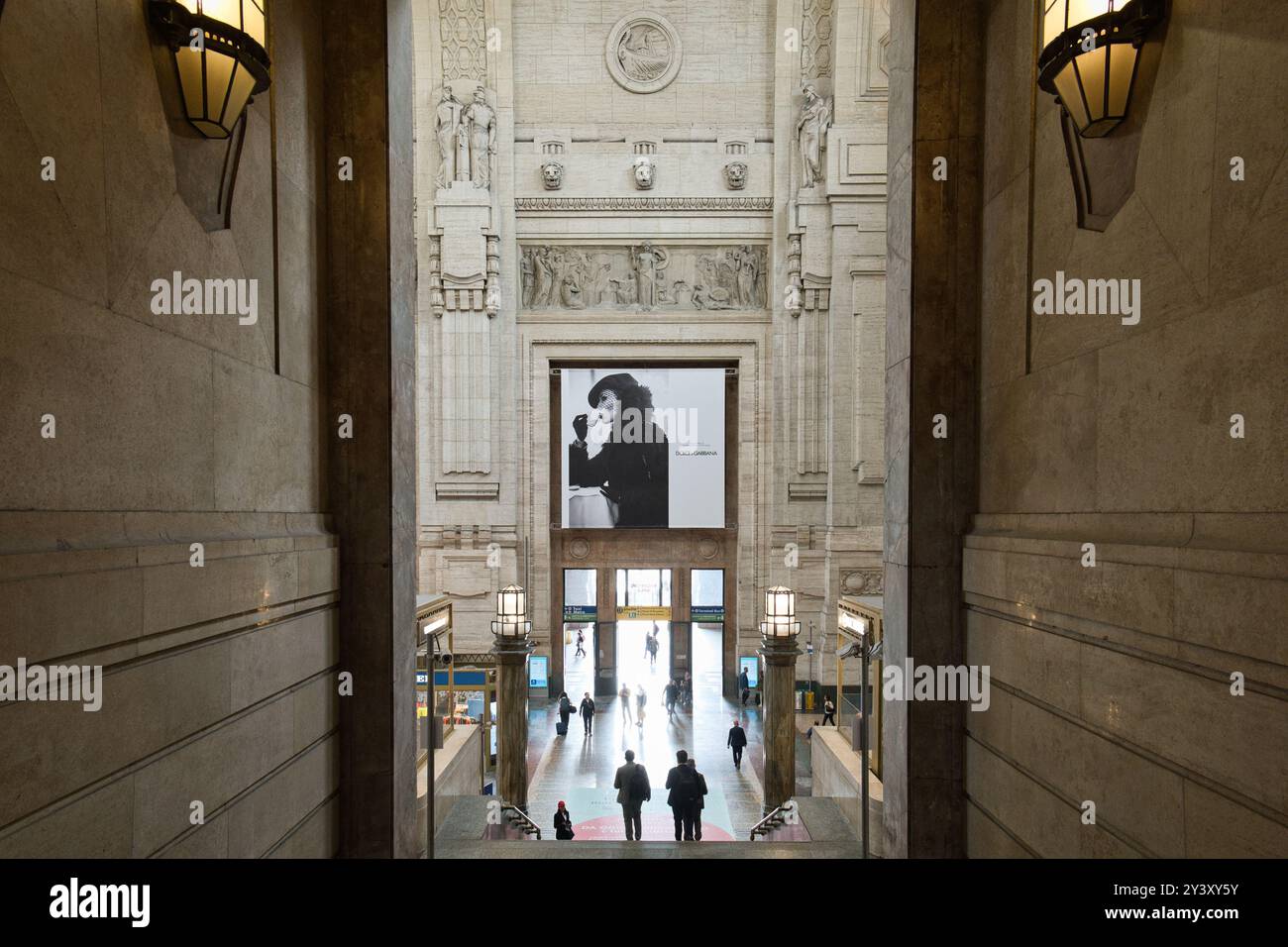Milano, Central train station, fall 2024: billboard images of ...
