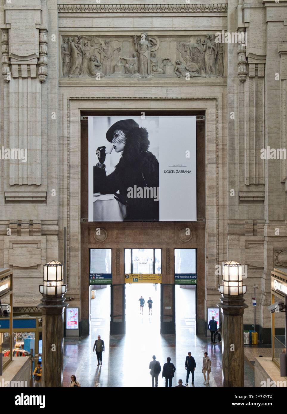 Milano, Central train station, fall 2024: billboard images of advertising campaingn of Dolce and ...