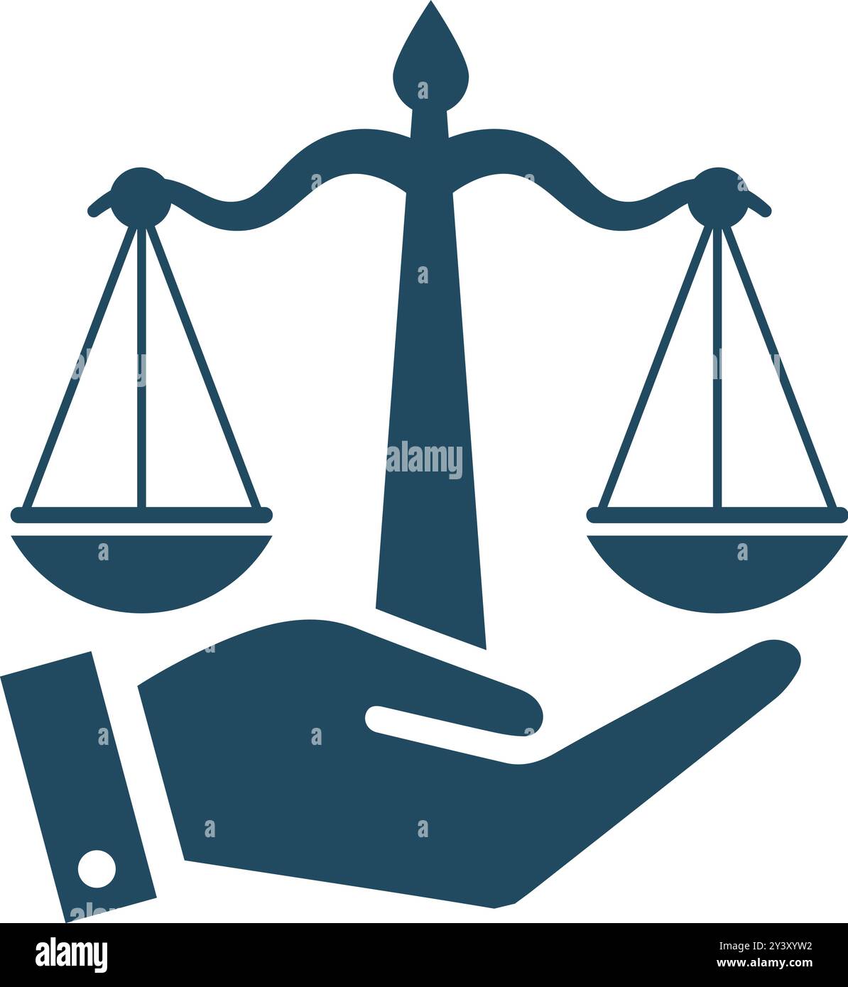 Law firm logo design concept. Hand hold up Law scale Stock Vector Image ...