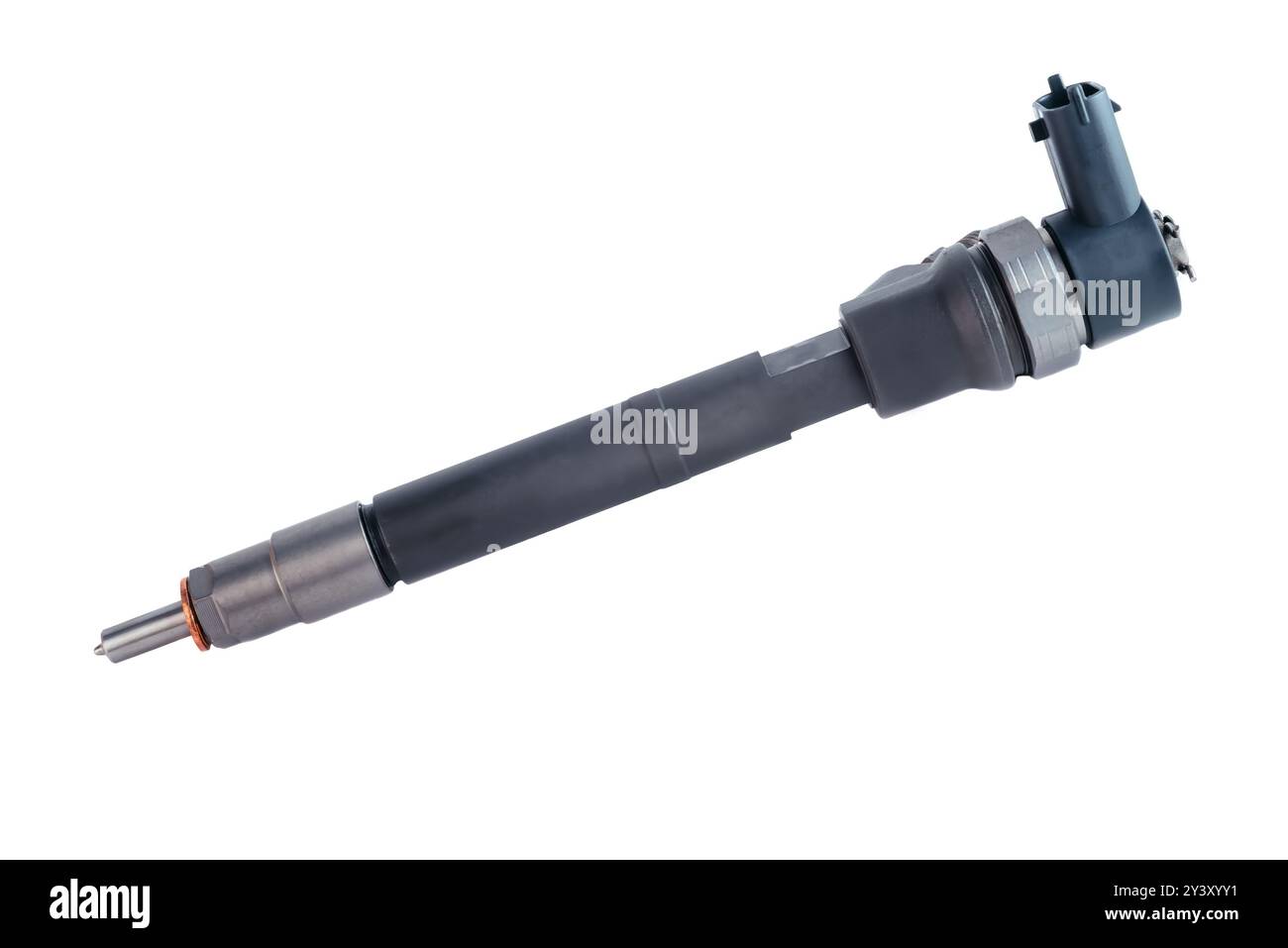 New fuel injector on white background close up Stock Photo - Alamy
