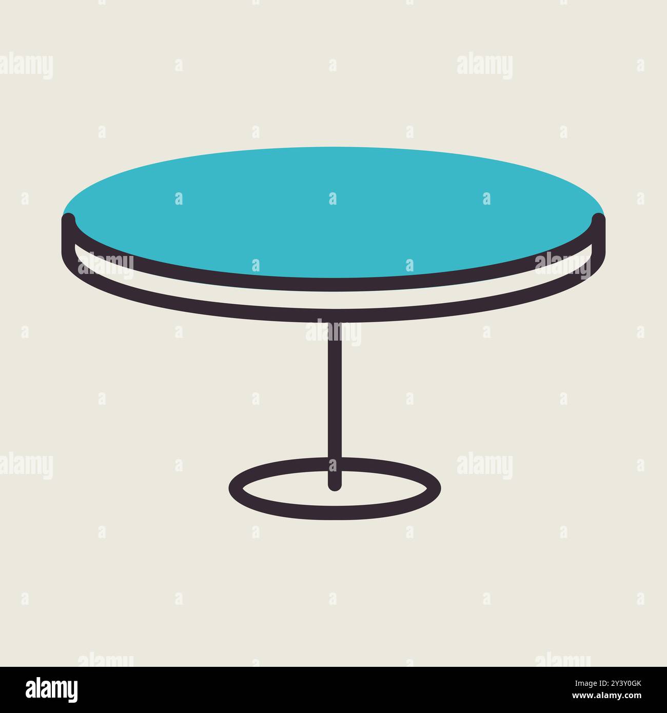 Round table vector icon. Graph symbol for furniture, web site and apps ...