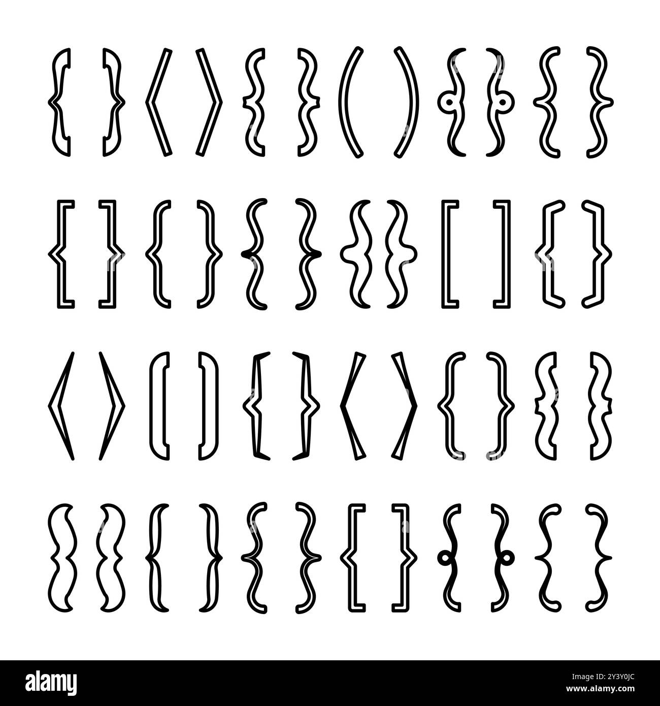 Text brackets collection, black quotation box. Curly, square and corner ...