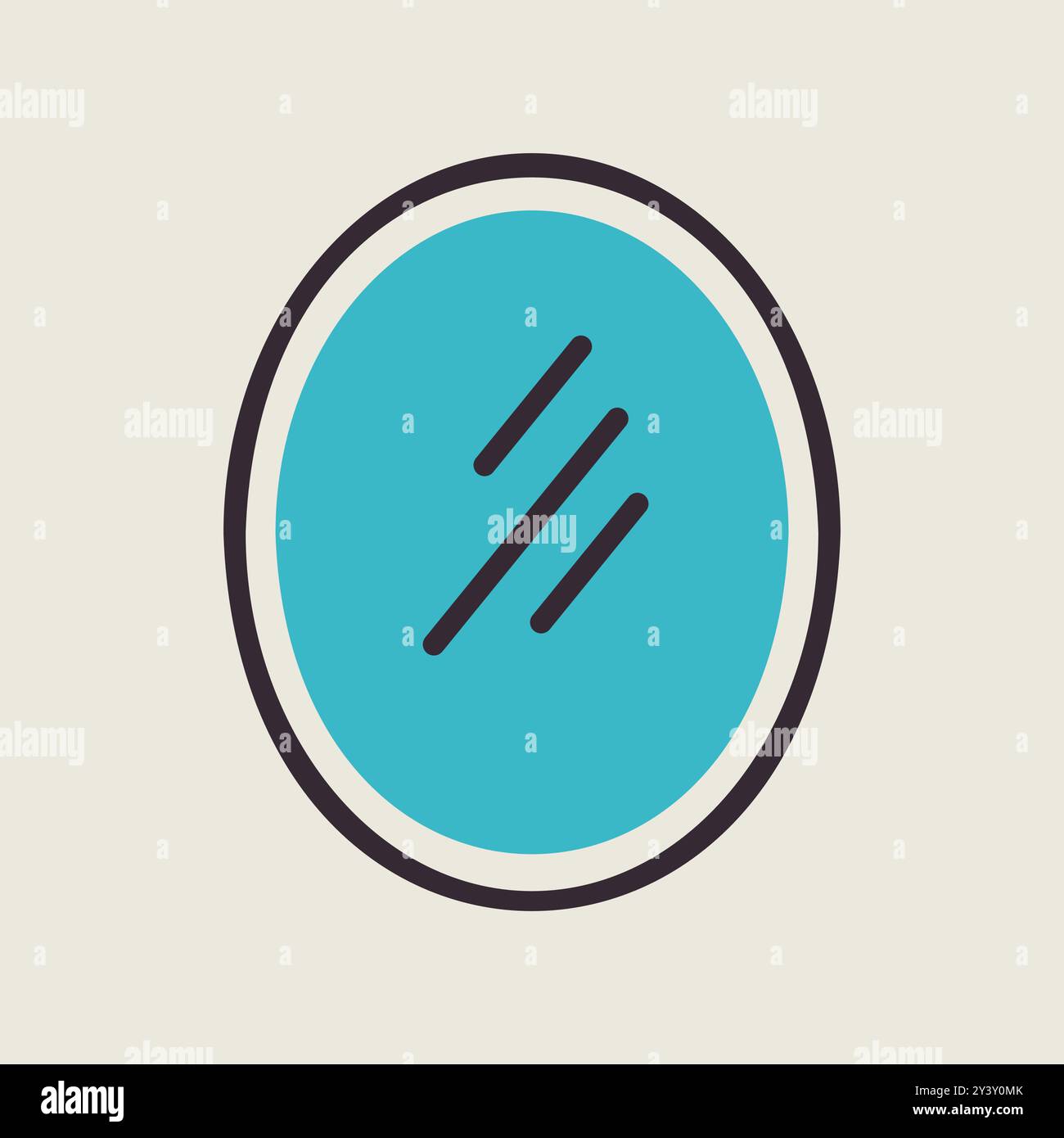 Oval mirror vector icon. Graph symbol for furniture, web site and apps ...