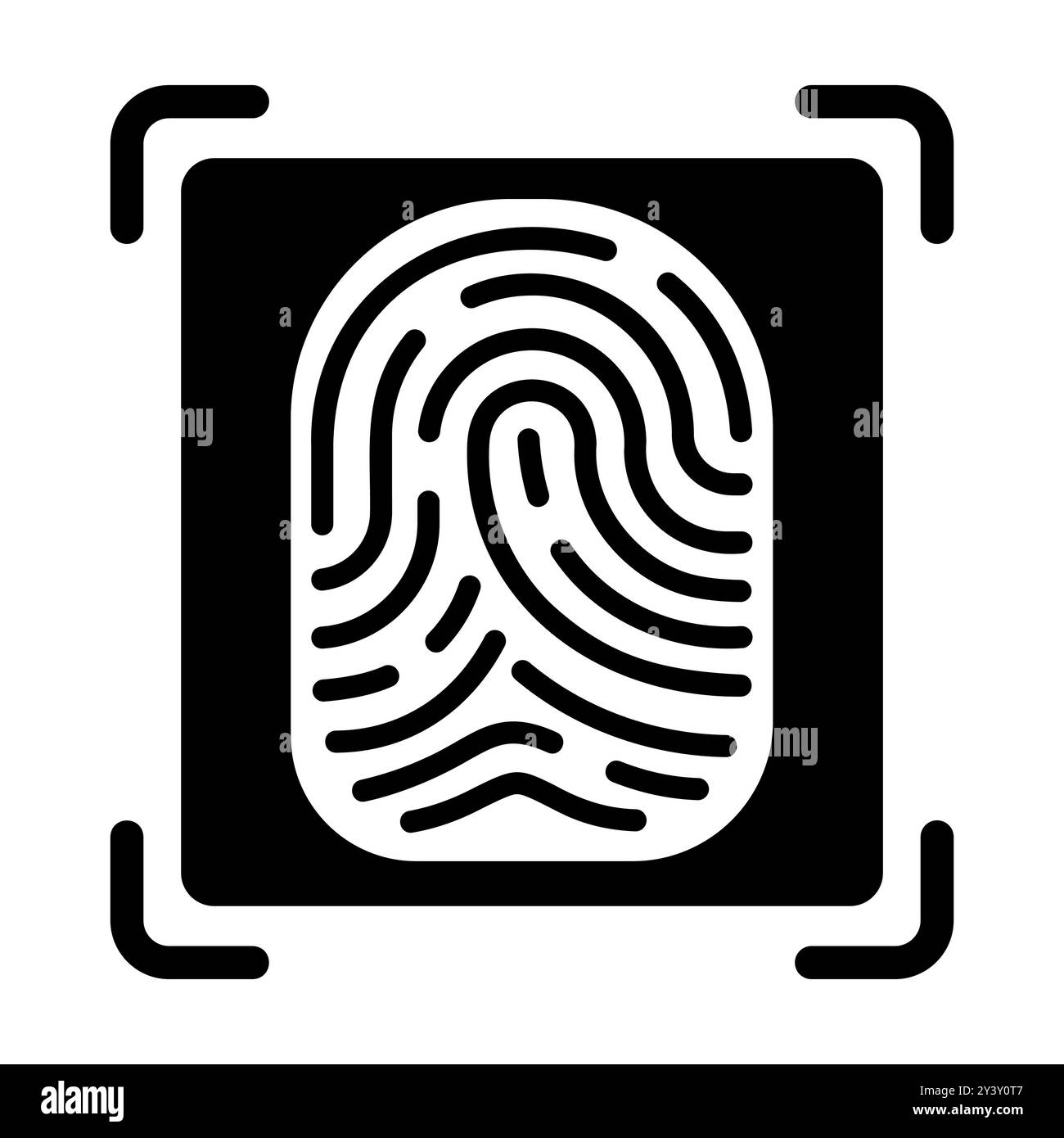 Finger scan vector icon. Fingerprint scanning technology concept ...